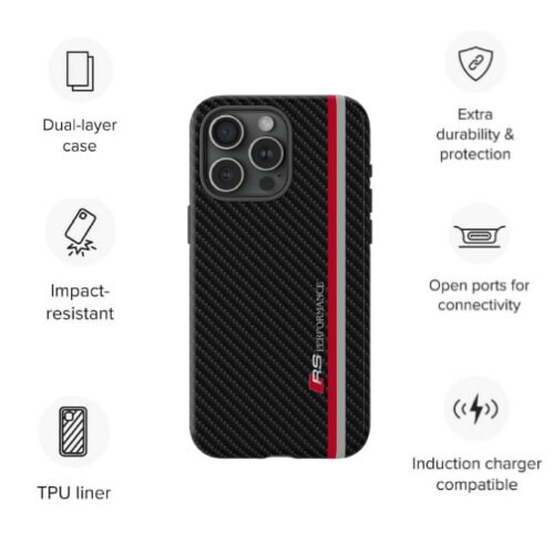 Audi Phone Case for iPhone and Samsung Models, Carbon Fiber Look Tough ...