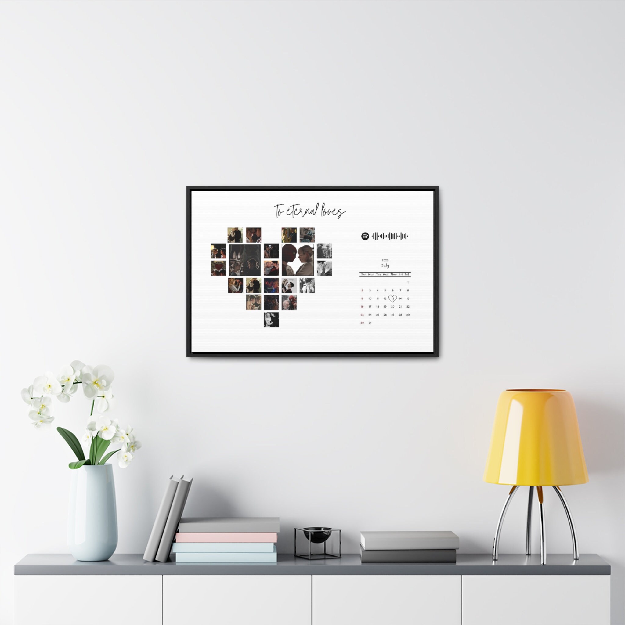 Custom Canvas Heart Frame Calendar,valentines Day, Gallery Canvas Wraps ...