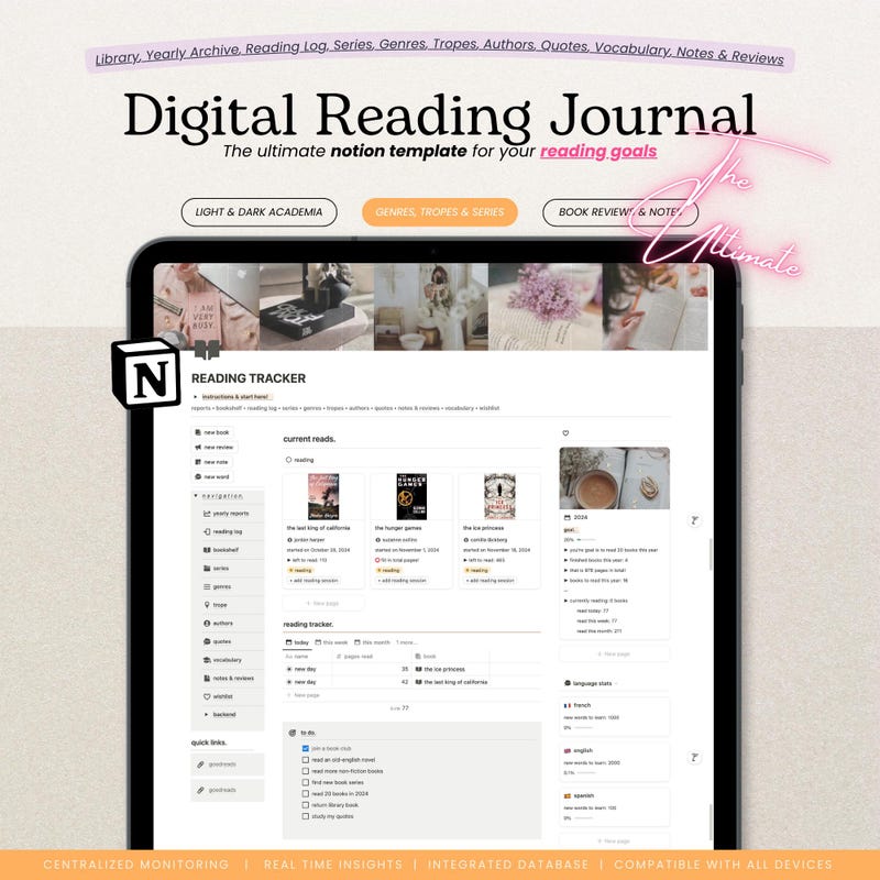 Notion to Be Read Tracker - Etsy