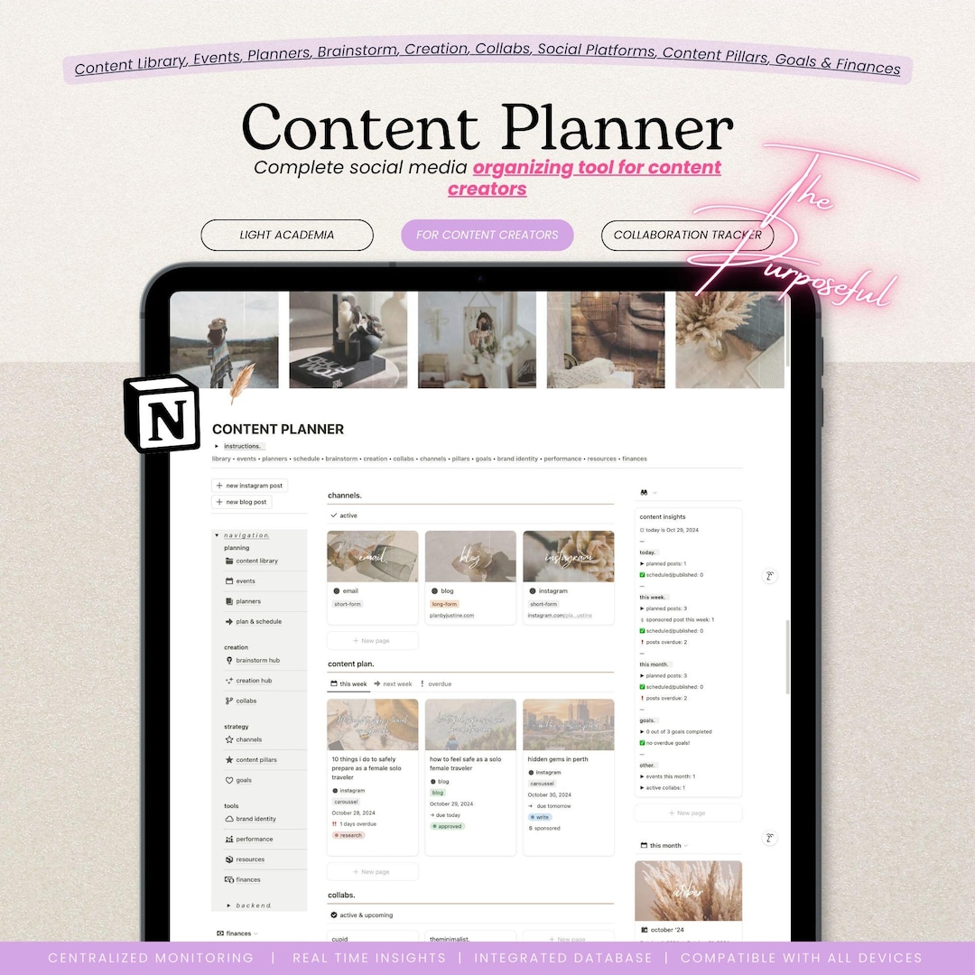 Notion Social Media Content Planner Template: All-in-one Marketing ...