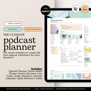 Podcast Planner Notion Template, Digital Podcast Content Creation ...