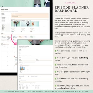 Podcast Planner Notion Template, Digital Content Creation Calendar ...