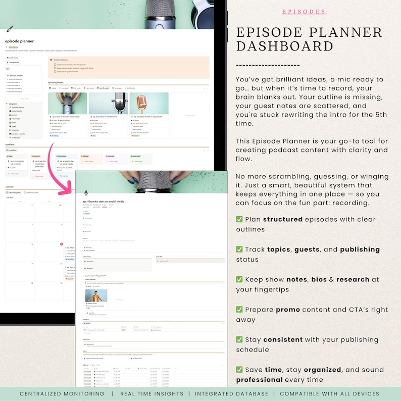 Podcast Planner Notion Template, Digital Content Creation Calendar ...