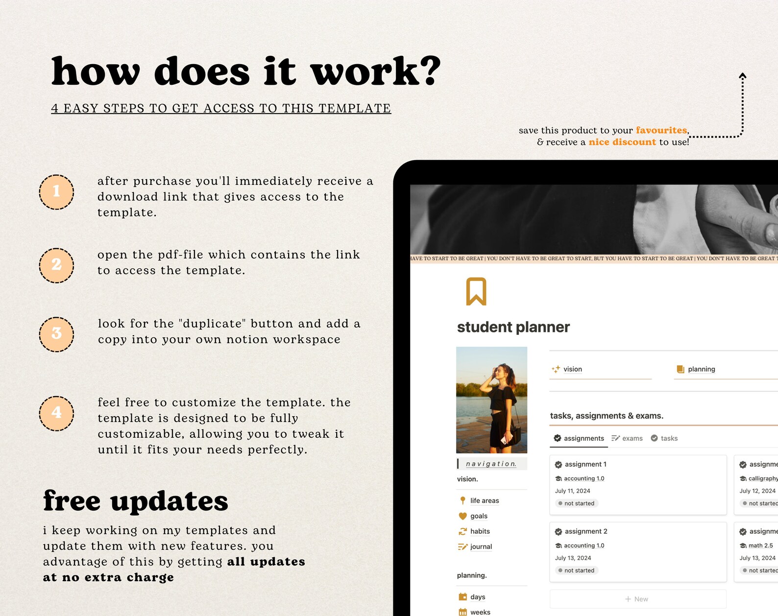 Notion Student Planner 20242025 Academic Template School University ...