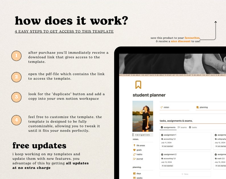 Notion Student Planner 20242025 Academic Template School University ...