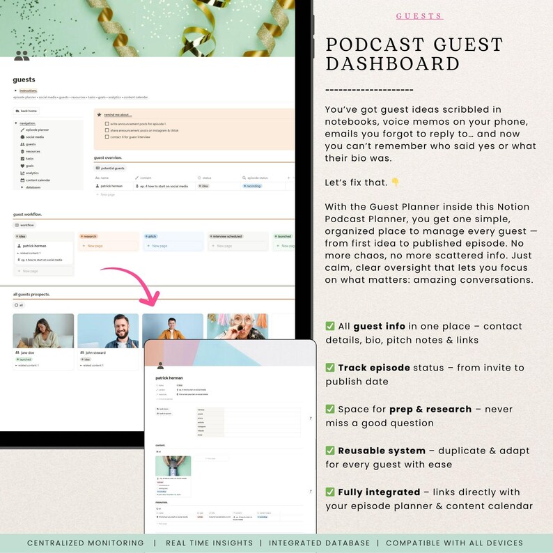 Podcast Planner Notion Template, Digital Content Creation Calendar ...