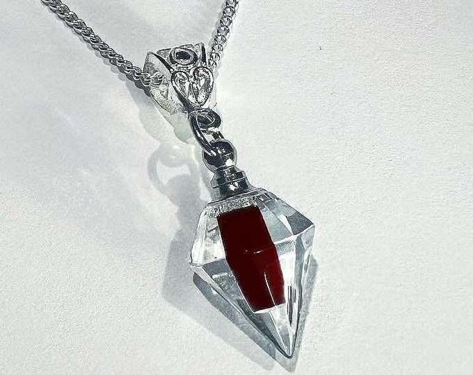 Blood Vial Necklace Kit Empty Fillable Glass Crystal Diamond With ...