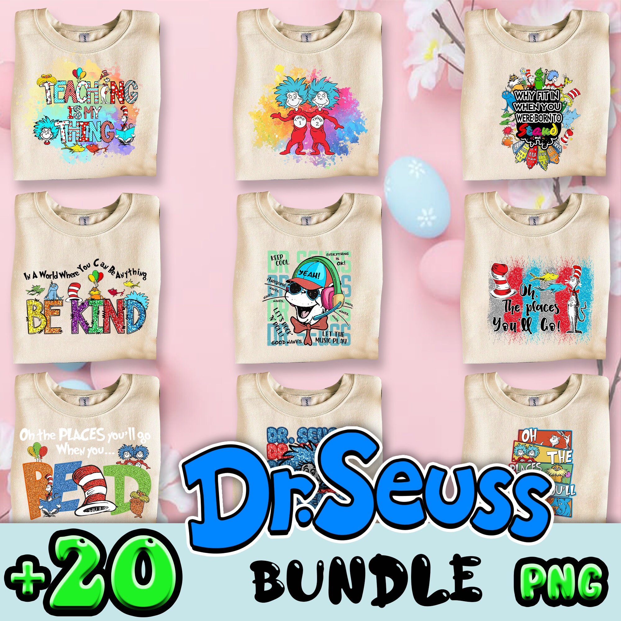 20 Dr. Seuss Png Bundle, Dr. Seuss Day PNG Bundle, Read Across America ...