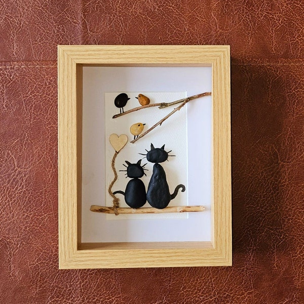 Pebble Art Cats - Etsy UK