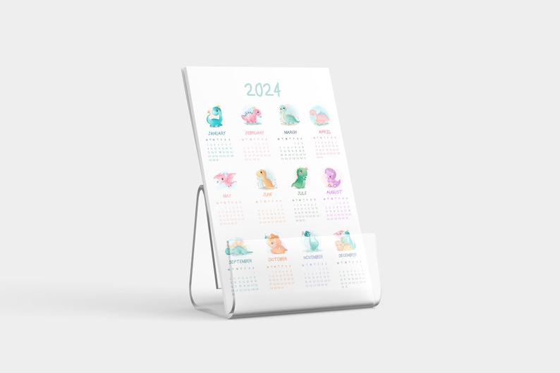 2024 Printable Calendar for Kids, 2024 Kid Digital Download Calendar ...
