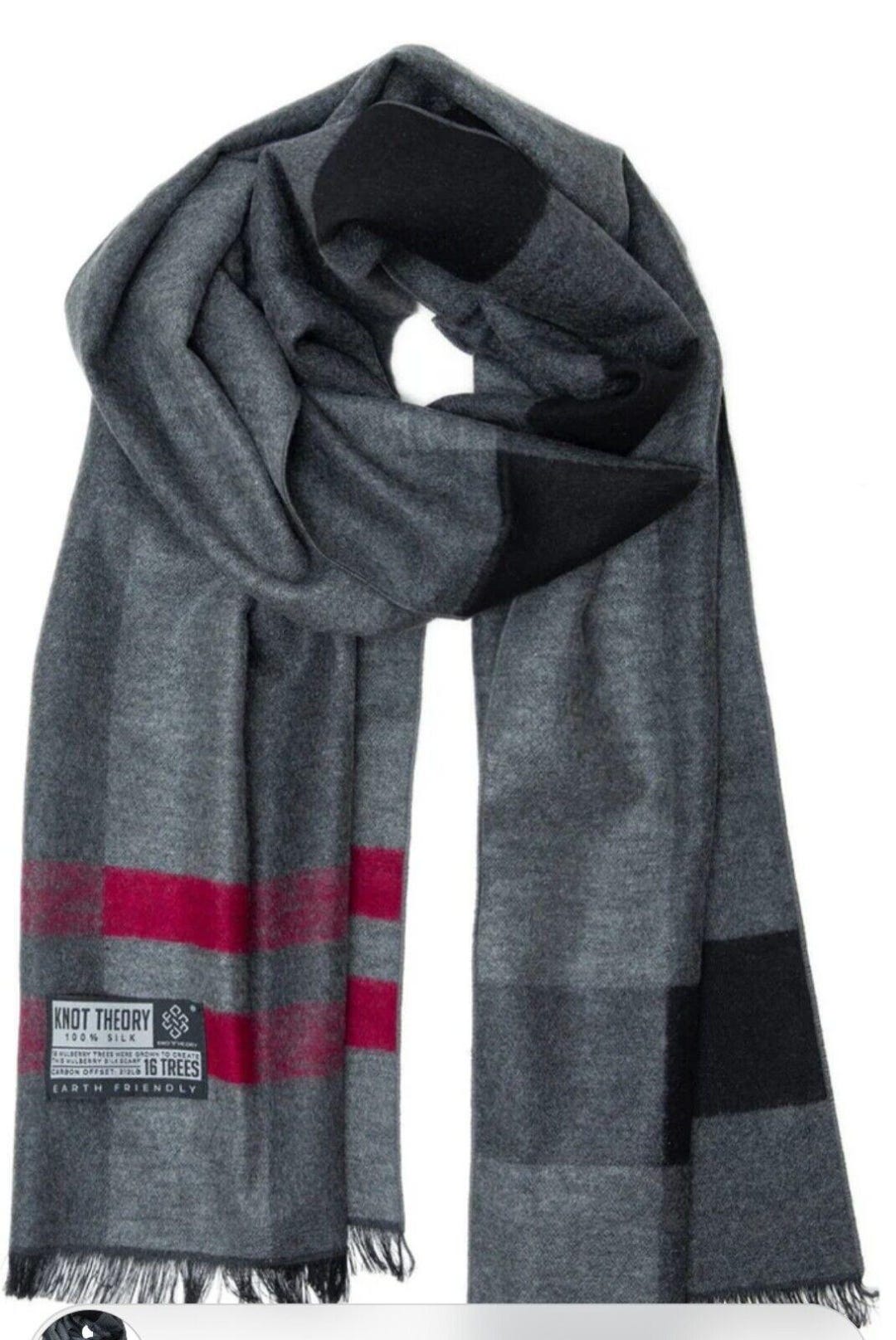 Knot Theory 100 Pure Silk Luxury Plaid Scarf 12x70 Long Neckerchief ...