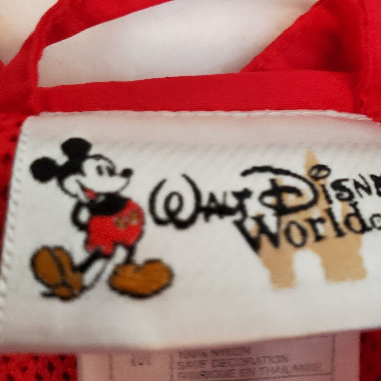 Vtg Walt Disney World Red Mickey Mouse Embroidered Hooded Jacket Unisex ...