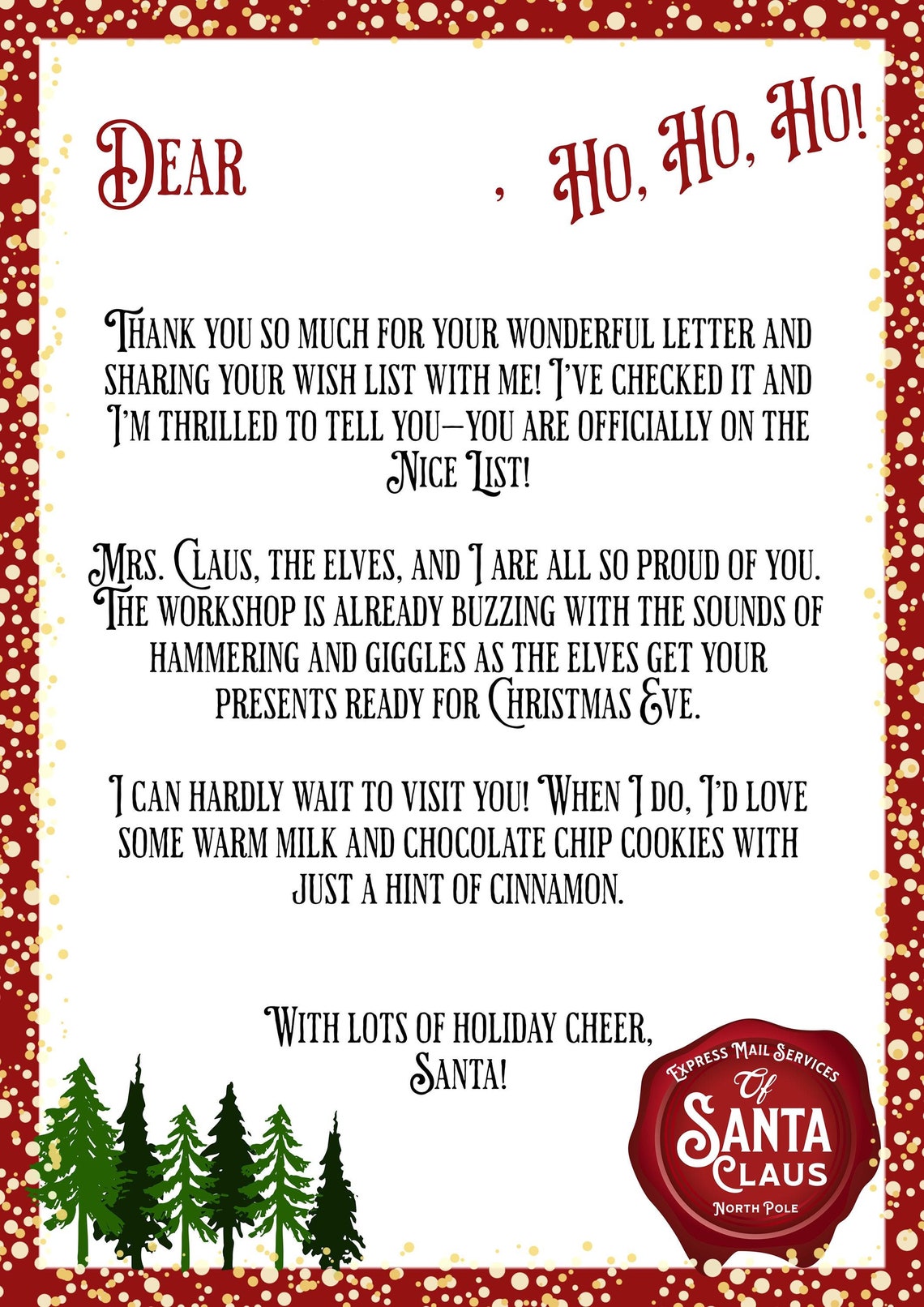 Letter to and From Santa: Magical Christmas Keepsake for Kids ...