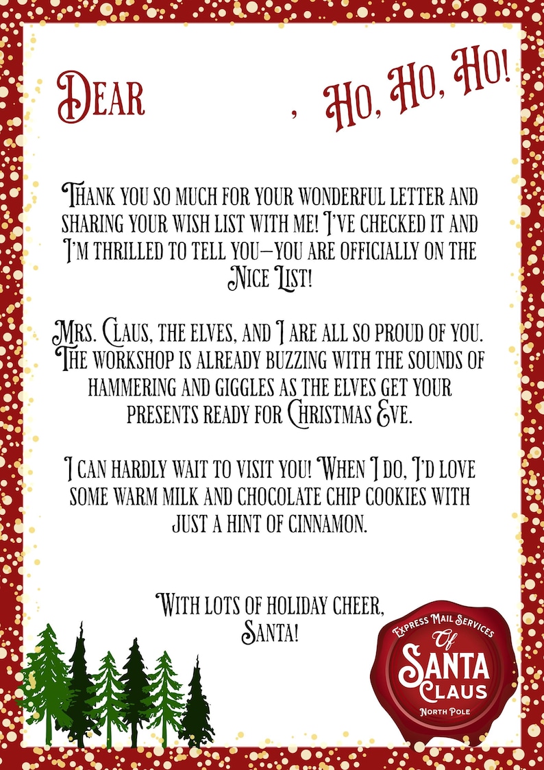 Letter to and From Santa: Magical Christmas Keepsake for Kids ...