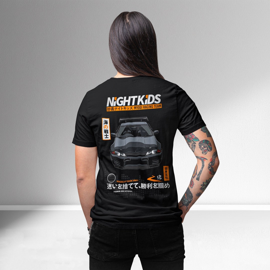 JDM GT-R Car T-shirt Initial D Night Kids Anime Car Guy Gift, R32 ...