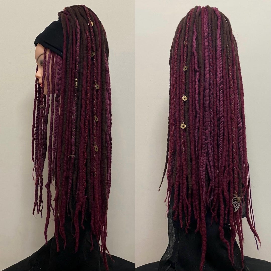 Cherry Chocolate - Woollen Dreadlocks Set - Full Head Bundle - Etsy