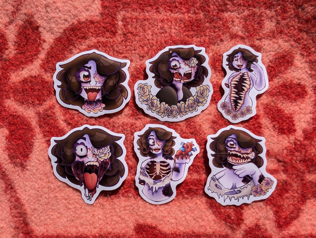 Cute Zombie Girl Body Horror Stickers | 2 Inches | Vinyl Weatherproof ...