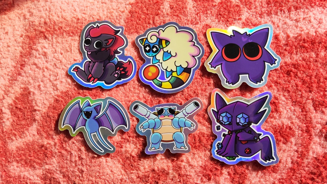 Cute Pokemon Stickers Wave 1 | 2 Inches | Holographic Finish Skrunkly ...