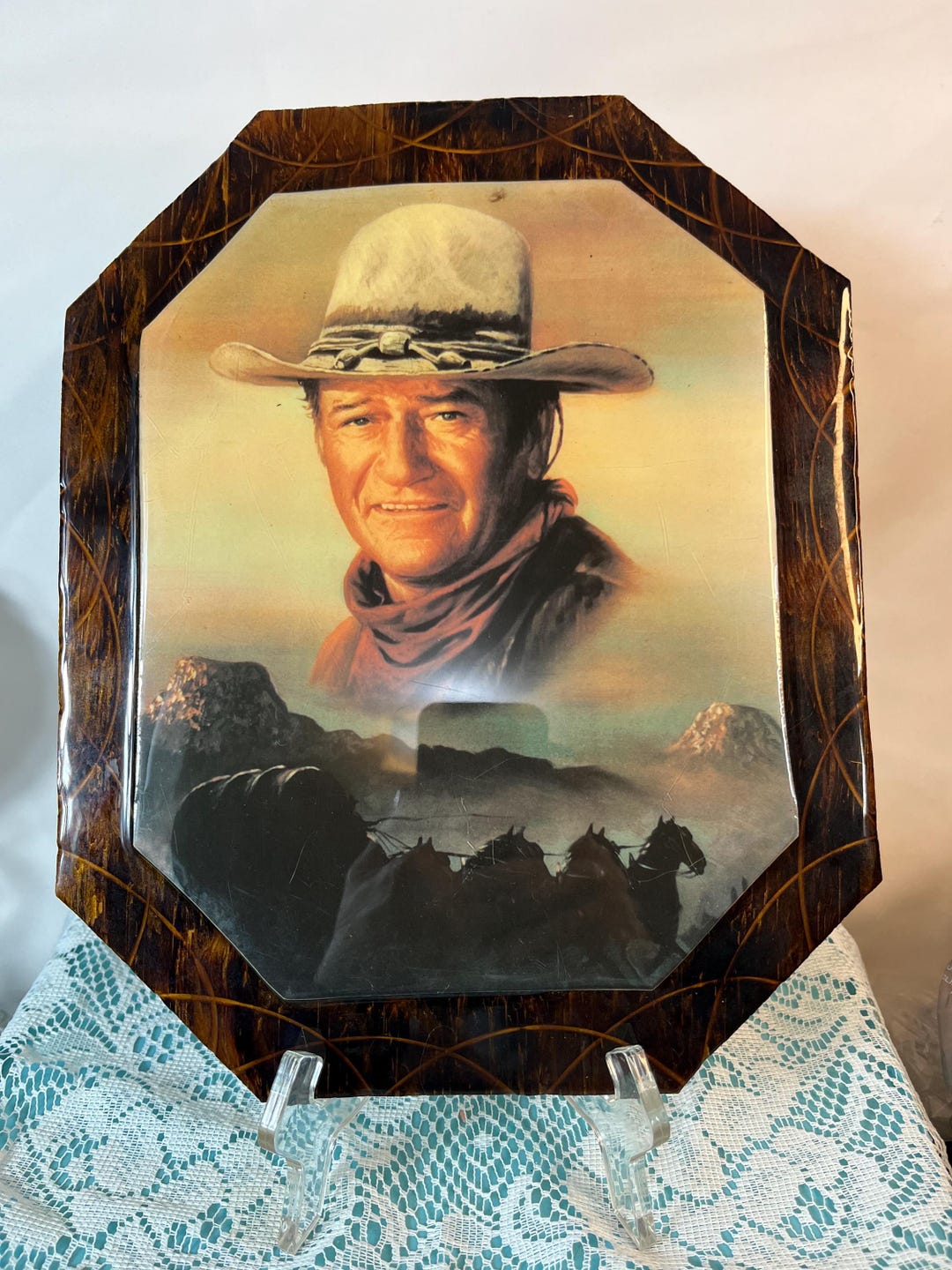 Vintage John Wayne Lacquered Wall Hanging - Etsy
