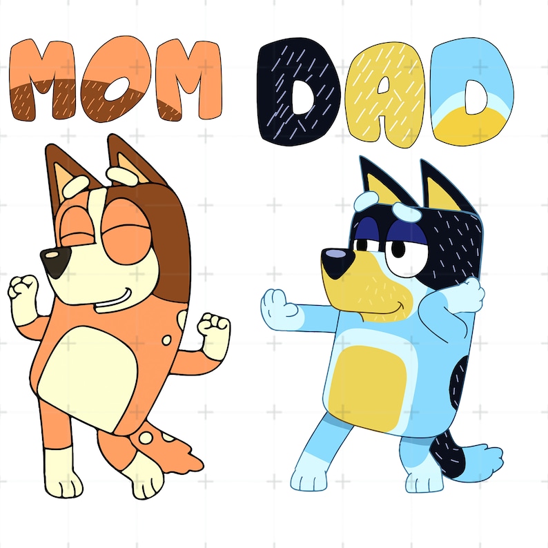 Bluey papá mamá png bluey día de la madre png bluey chili - Etsy España