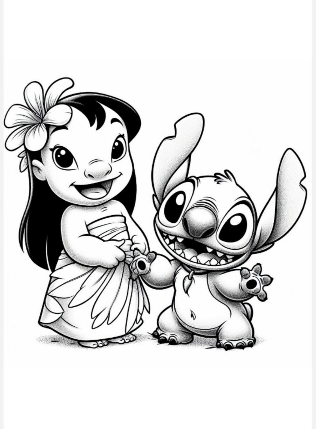 Coloriage Lilo et Stitch - Etsy France
