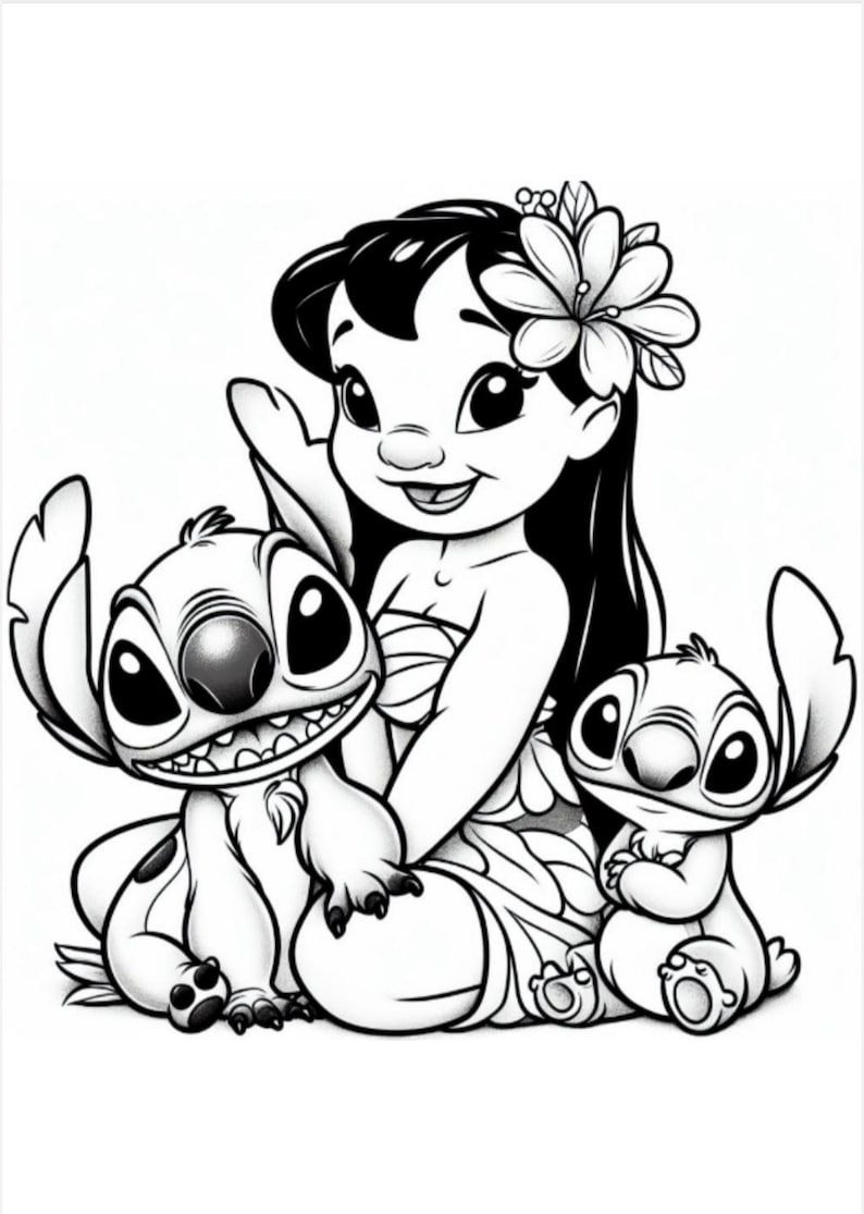 Coloriage Lilo et Stitch - Etsy France