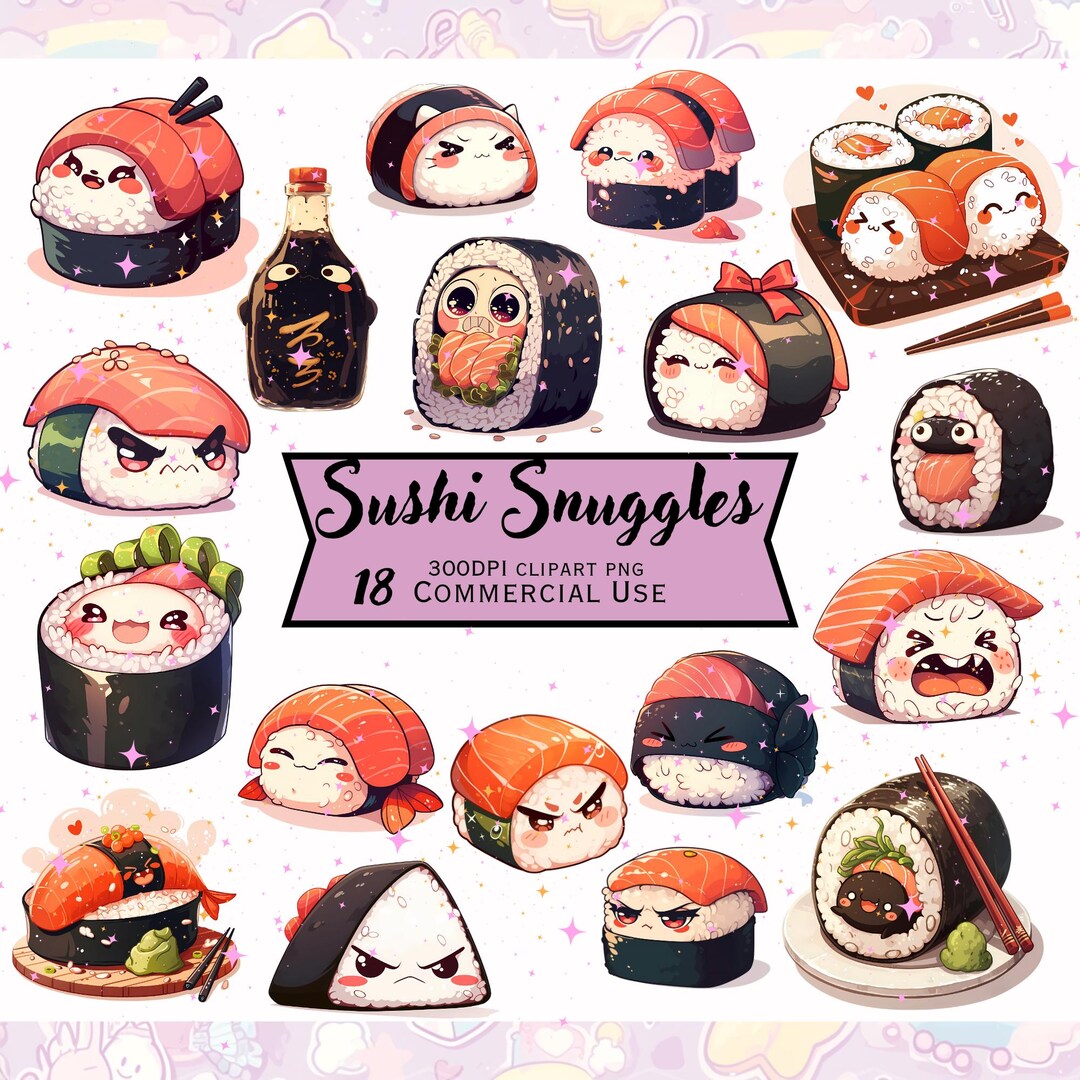 Goth Kawaii Cute Sushi Clipart Png, Spooky Food Japanese Asian ...