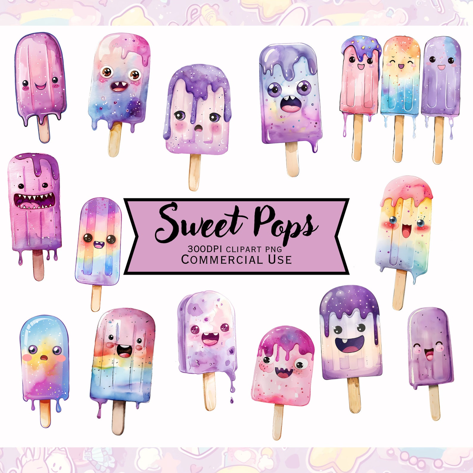 Pastel Goth Kawaii Popsicle Ice Cream Clipart Png, Cute Food Summer ...