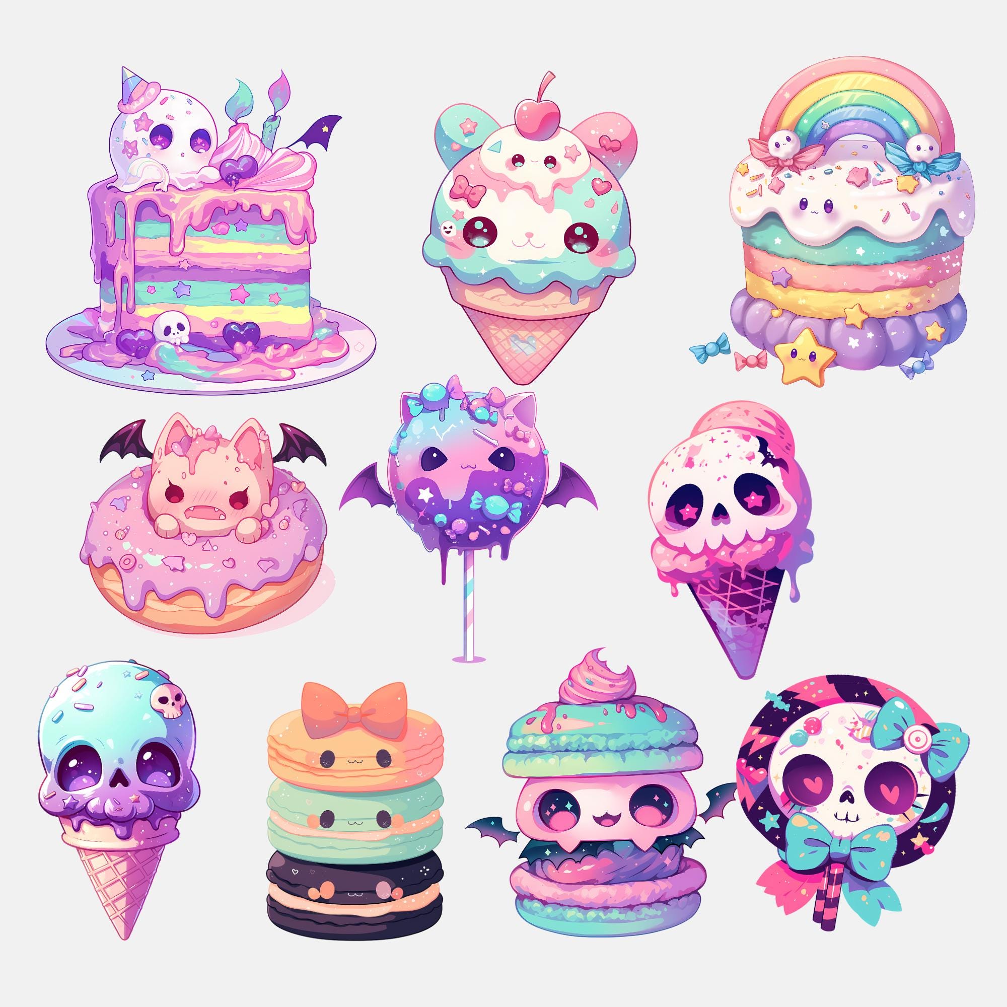Pastel Goth Candyland Sweets Treat Clipart Png, Candy Lollipop Ice ...
