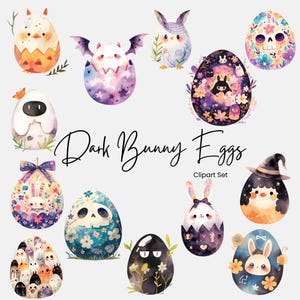 Goth Spooky Cute Easter Eggs Clipart Png, Creepy Kawaii Pastel Gothic ...
