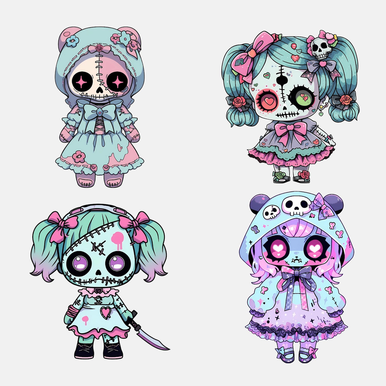 Horror Creepy Doll Clipart Png, Halloween Spooky Cute Scary Chibi ...