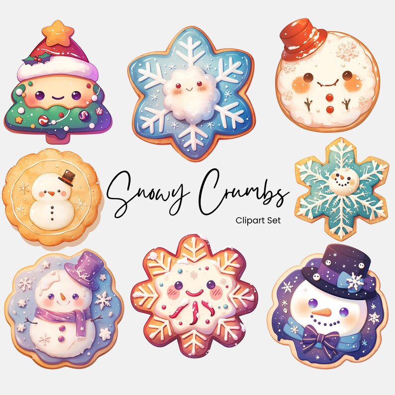 Winter Christmas Cookie Clipart Png, Cute Frosted Holiday Sweets ...