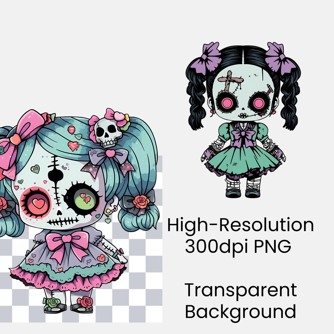 Horror Creepy Doll Clipart Png, Halloween Spooky Cute Scary Chibi ...