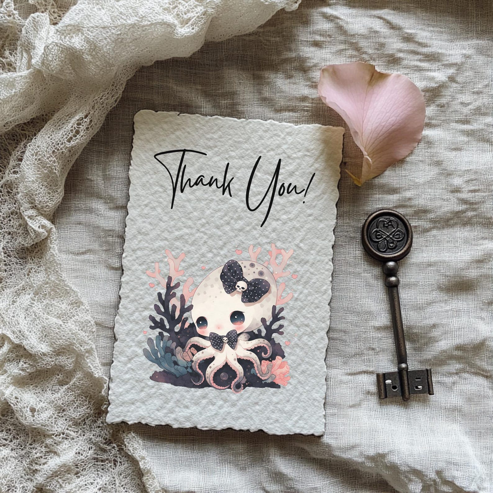 Gothic Ocean Creatures Clipart: Goth Kawaii Sea Life Illustrations ...