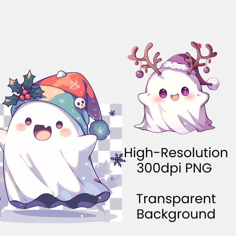 Spooky Cute Ghost Christmas Clipart Png, Halloween Xmax Funny ...