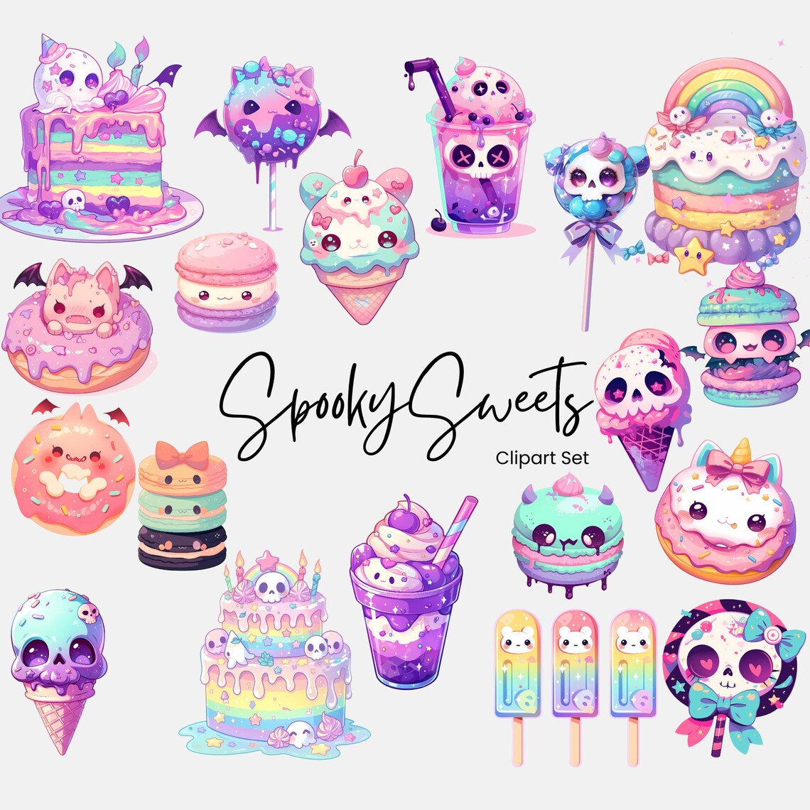 Pastel Goth Candyland Sweets Treat Clipart Png, Candy Lollipop Ice ...