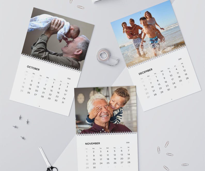 Custom Photo Wall Calendar 2026 – Personalized Family Gift - Etsy
