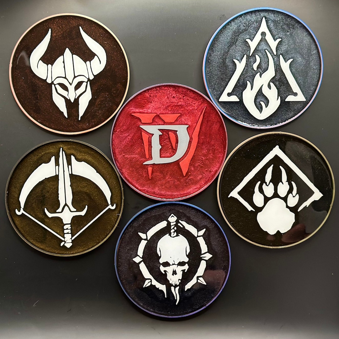 Diablo 4 Inspired Logo & Classes Coaster Set - Etsy