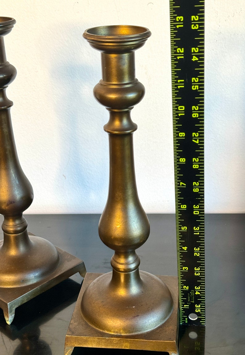 Vintage Pair of Mid Century Era Brass Candlesticks - Etsy