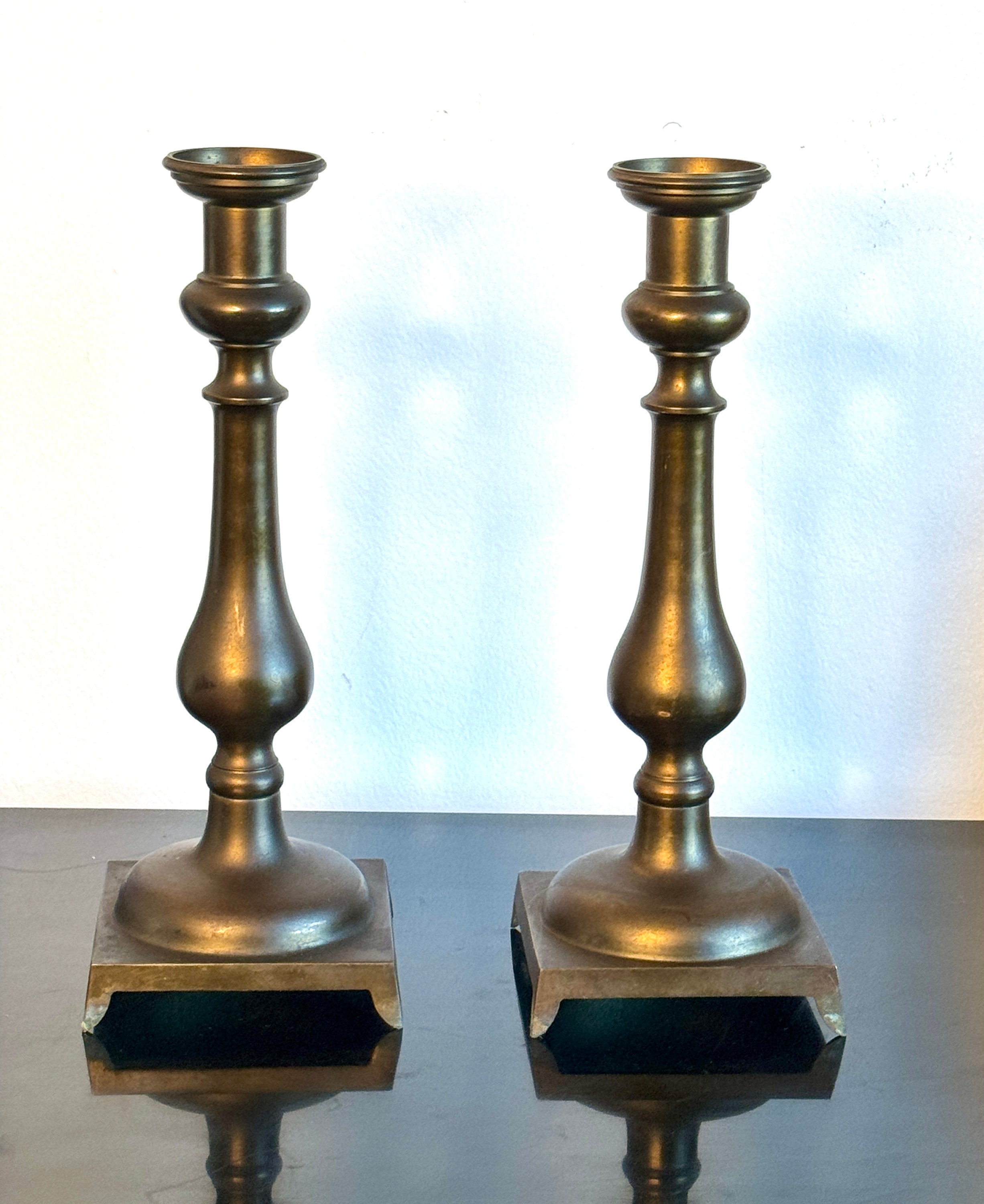 Vintage Pair of Mid Century Era Brass Candlesticks - Etsy