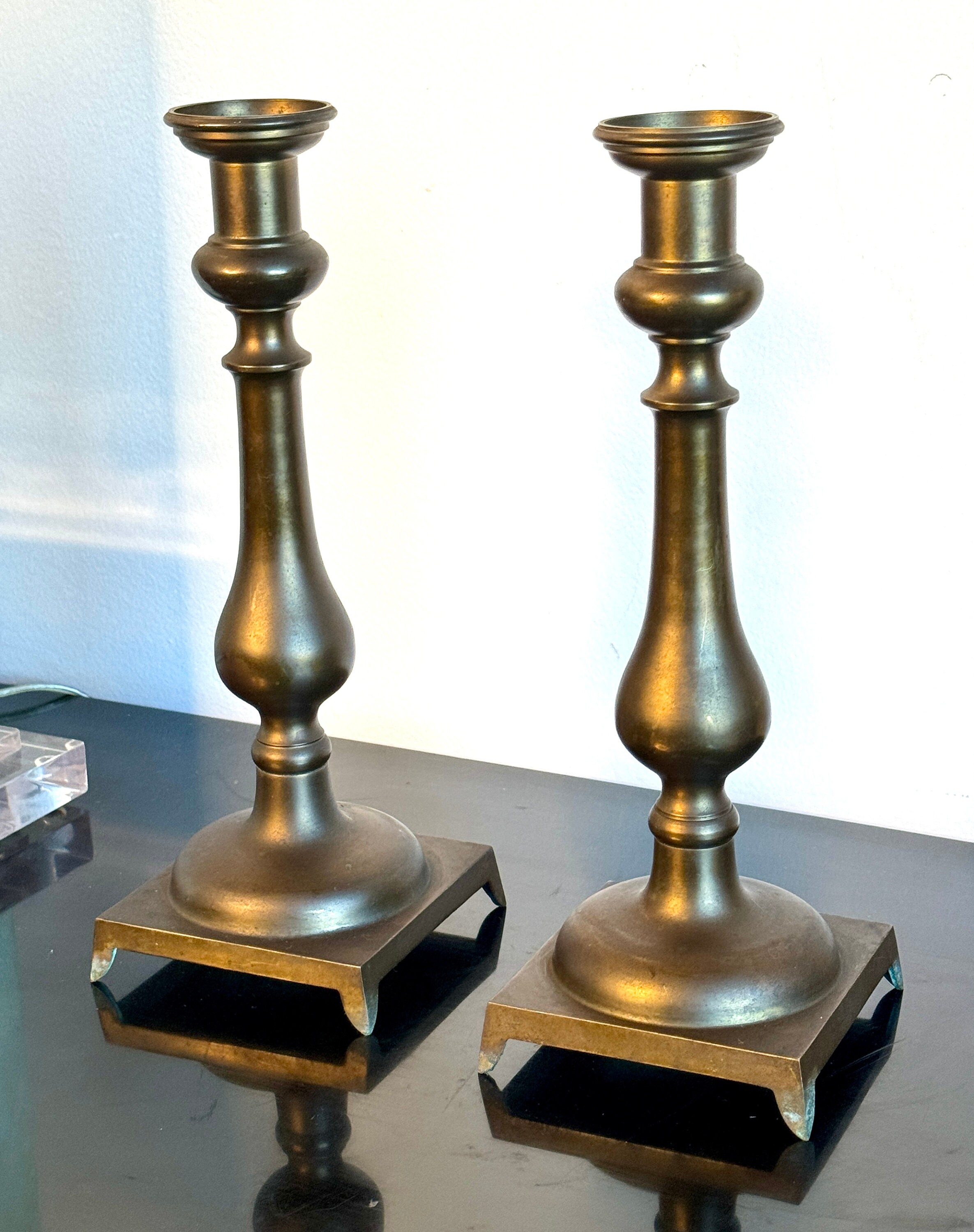 Vintage Pair of Mid Century Era Brass Candlesticks - Etsy