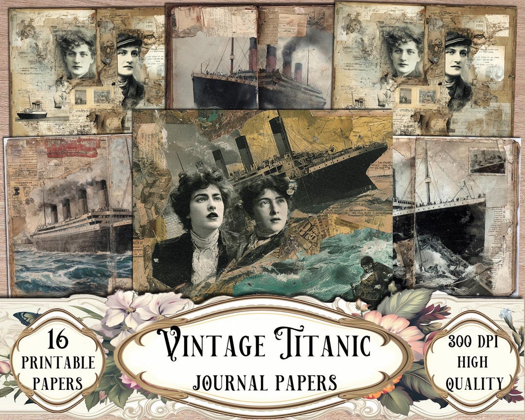 Vintage Titanic Junk Journal Papers, Scrapbook Pages, Collage Sheets ...
