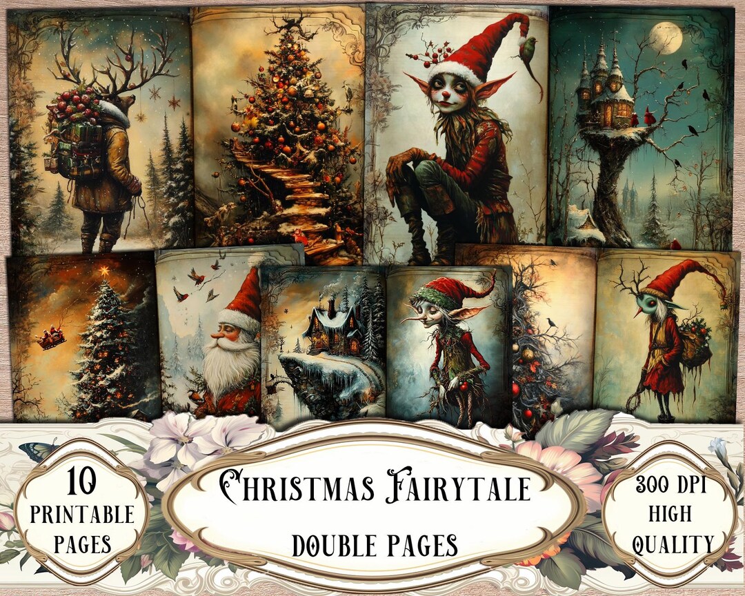 Christmas Double Journal Pages, Junk Journal Kit, Printable Papers ...