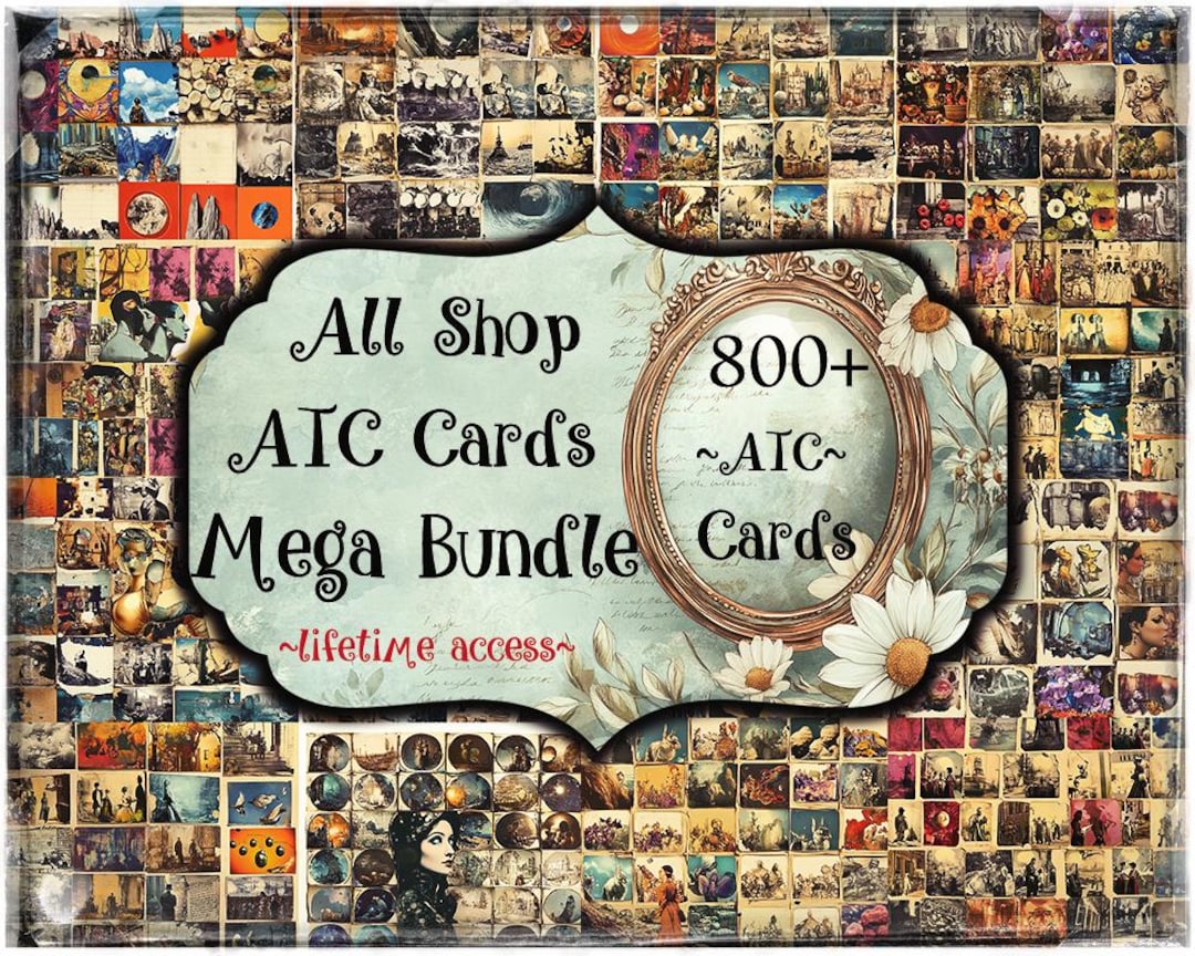 All Shop ATC Cards MEGA Bundle, Junk Journal Supplies, Scrapbooking ...