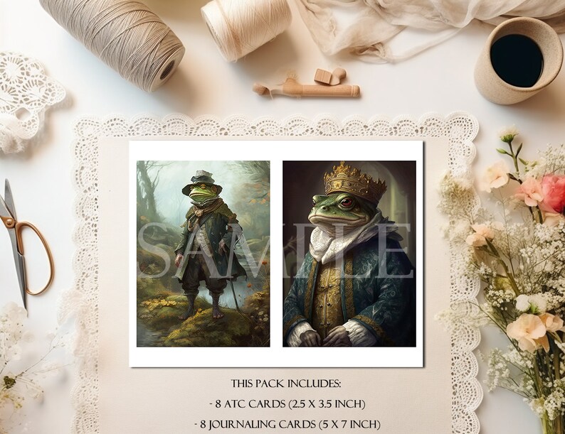 Fairytale Frogs Printable Cards: Junk Journal Ephemera (digital ...