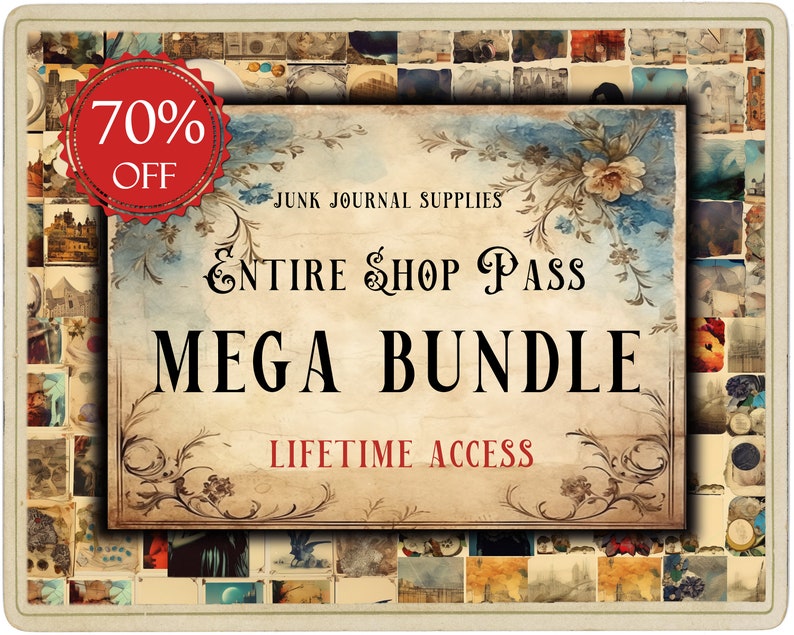 MEGA Junk Journal Printable Bundle: Whole Shop Pass (digital Download ...