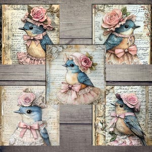 Vintage Birds Journal Papers: Printable Scrapbook Kit (digital Download ...