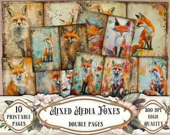 Vintage Roses Double Journal Pages, Junk Journal Kit, Printable Papers ...