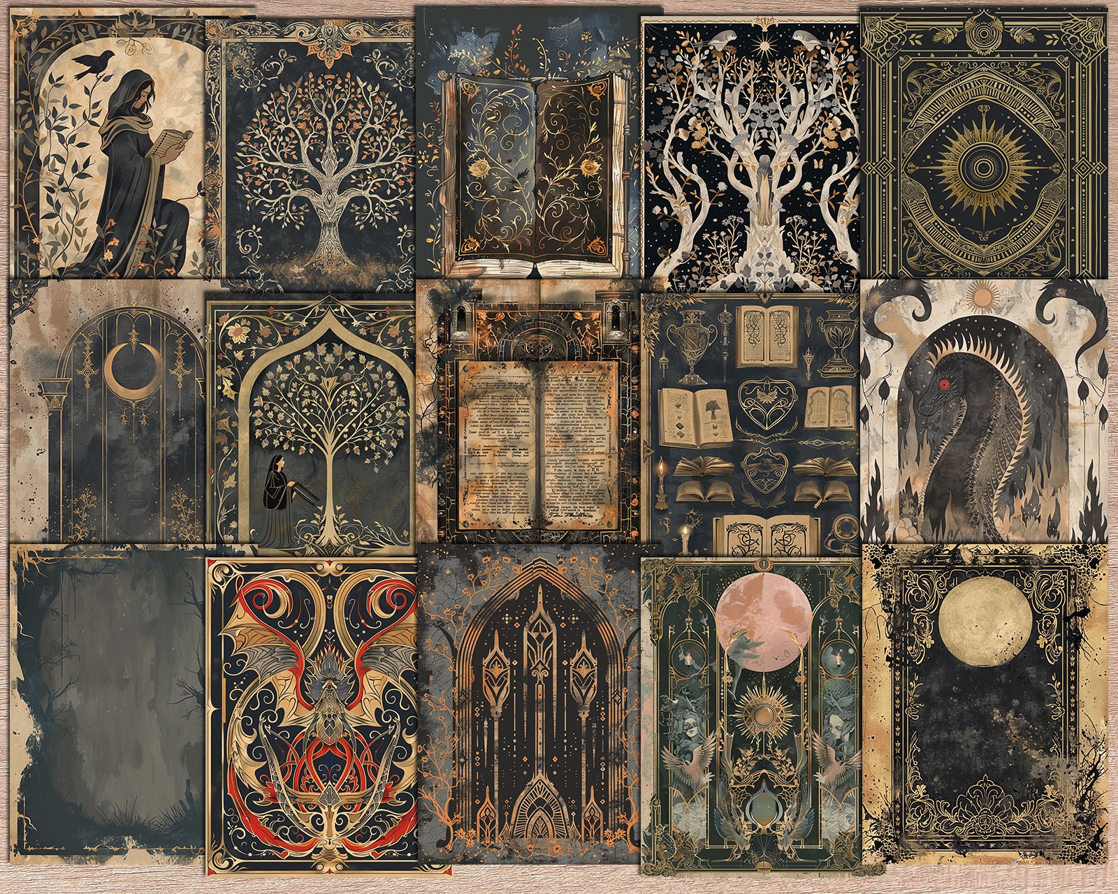 Ancient Mystical Printable Journal Papers, Digital Papers, Junk Journal ...