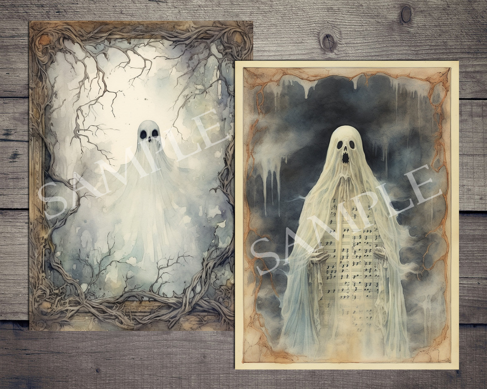 Vintage Ghost Printable ATC Cards, Junk Journal Kit, Scrapbooking ...
